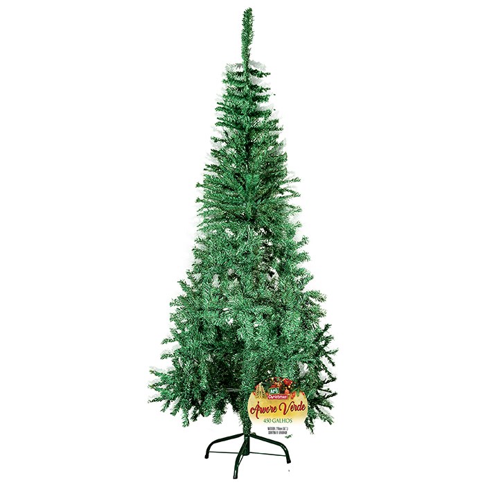 Arvore verde 210cm 450galhos b/fcx | Atef Distribuidora